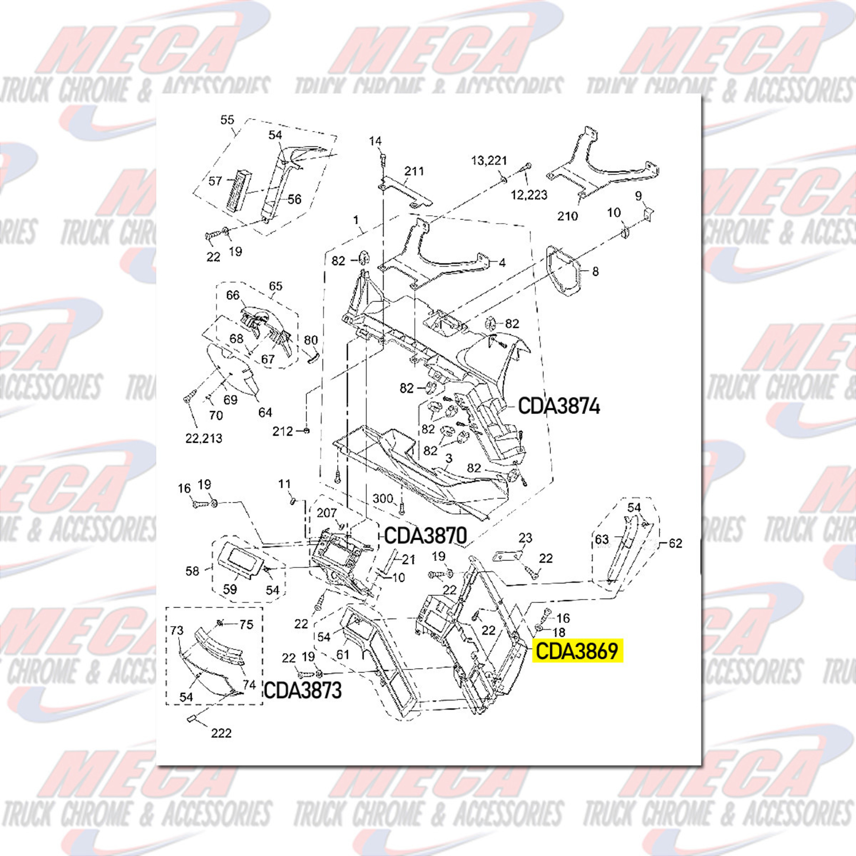 RIGHT HAND DASH SKELETON FRAME PANEL FREIGHTLINER CENTURY 2002-2009 ...