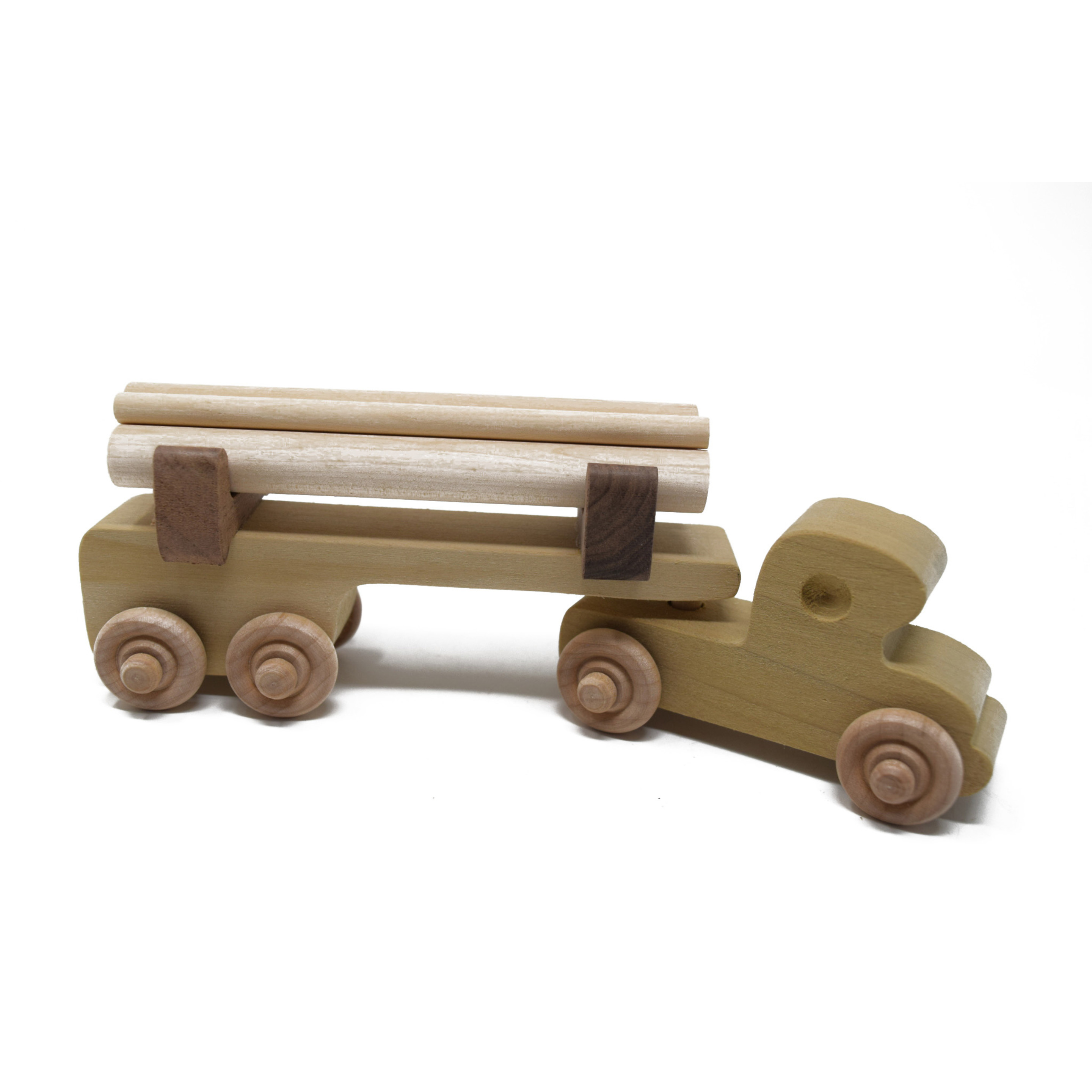 Wooden Log Truck Toy by Popular Poplar Toys - Log House Craft Gallery
