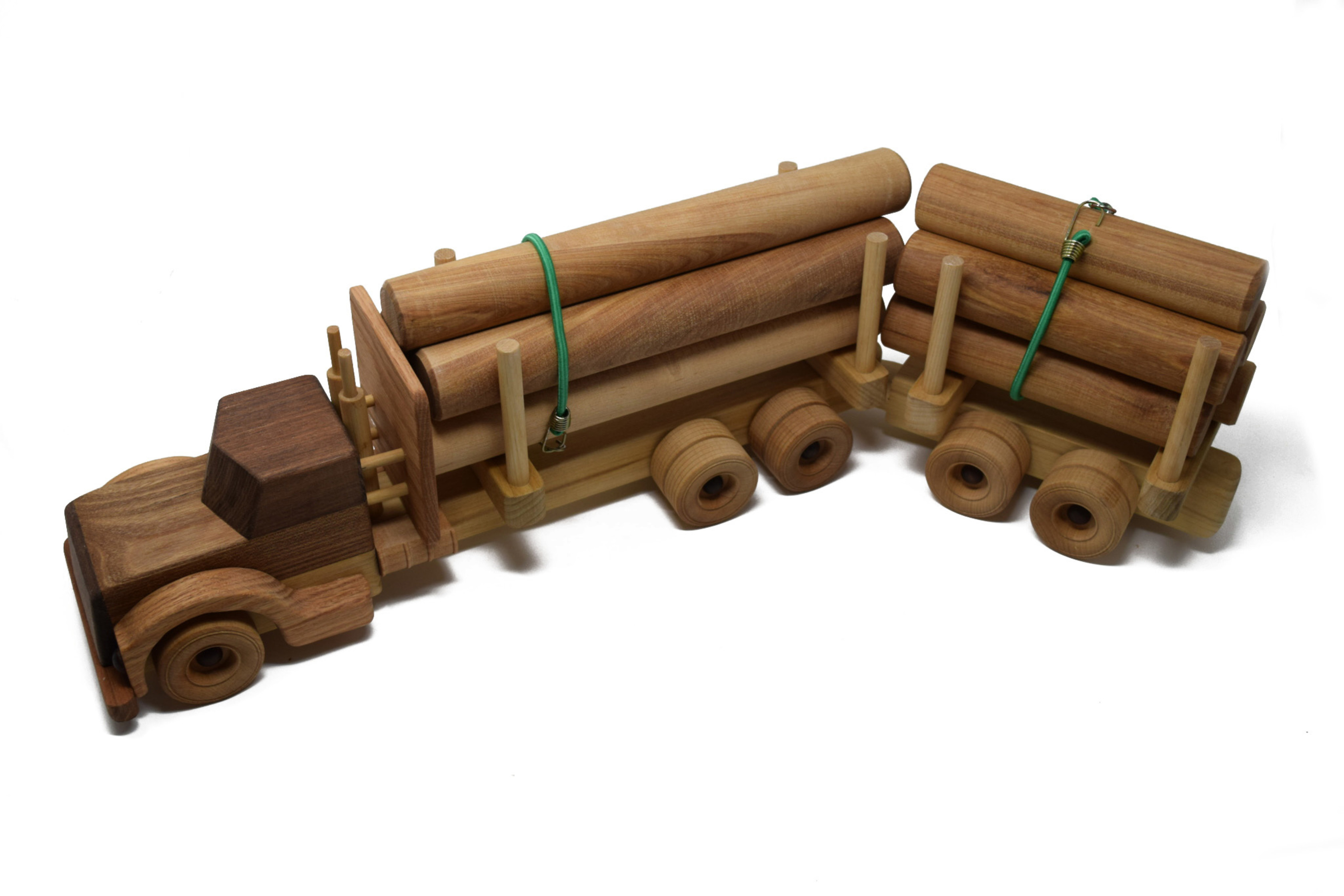 Wooden Log Truck Toy by Popular Poplar Toys - Log House Craft Gallery