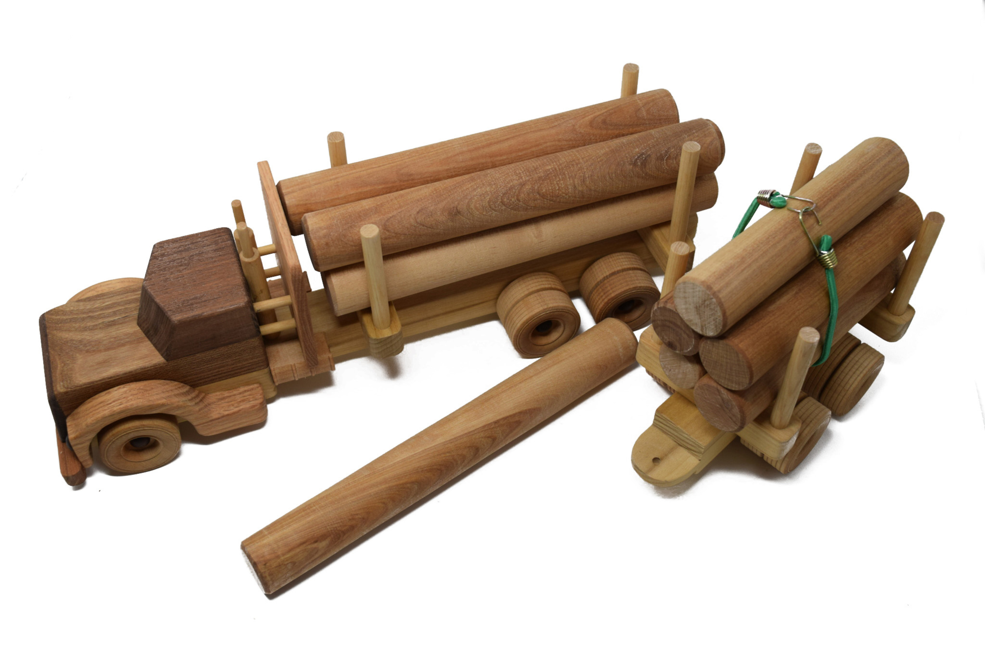 Wooden Log Truck Toy by Popular Poplar Toys - Log House Craft Gallery