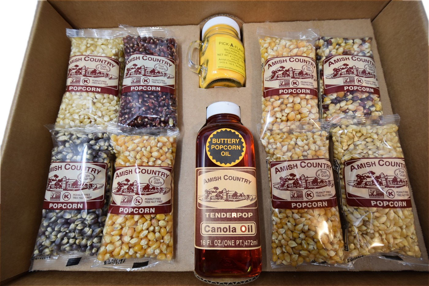 Popcorn Sampler Gift Box by Amish - Log House Craft Gallery