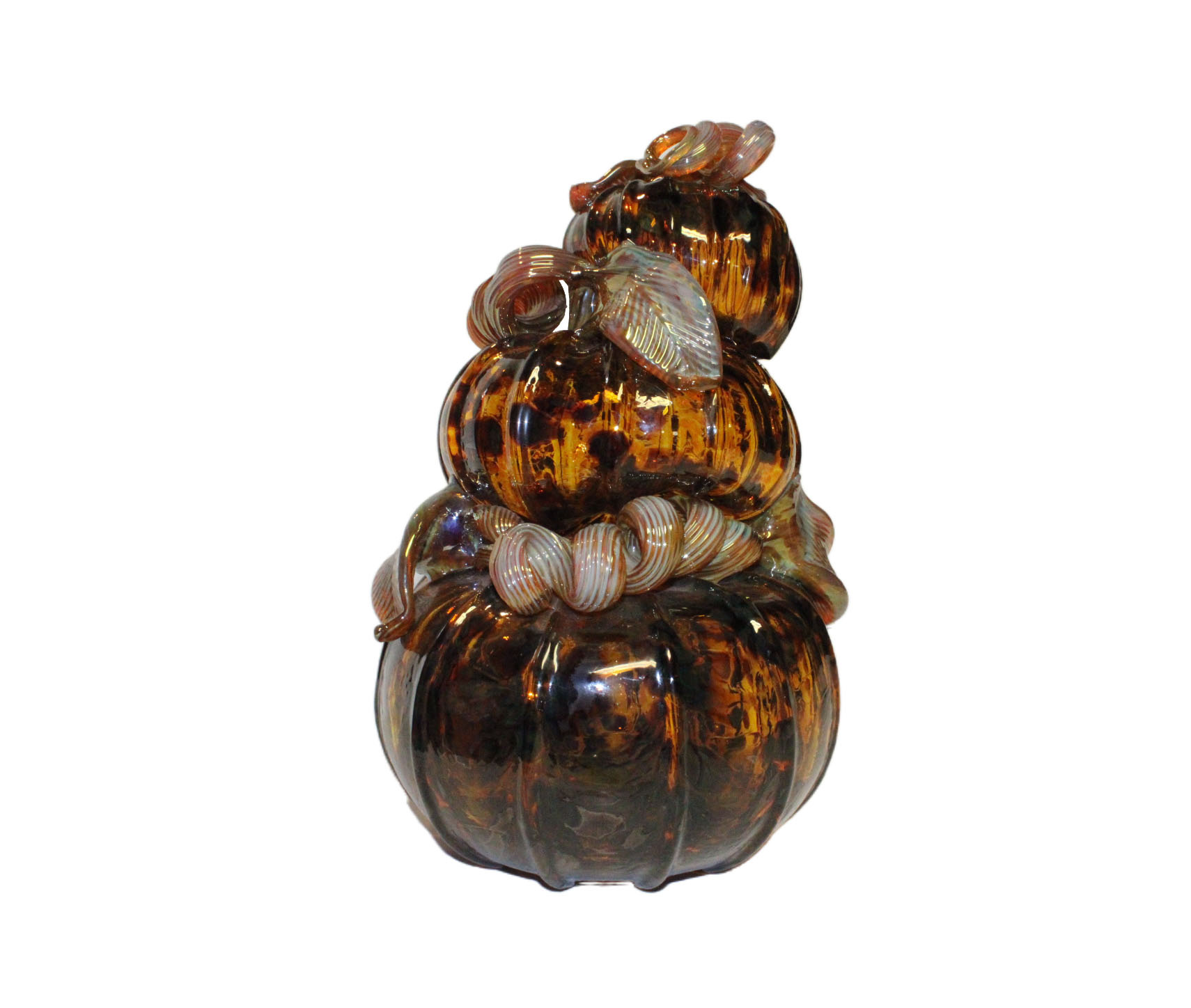 Tortoise Pumpkin Stack by Hot Glass Alley - Log House Craft Gallery