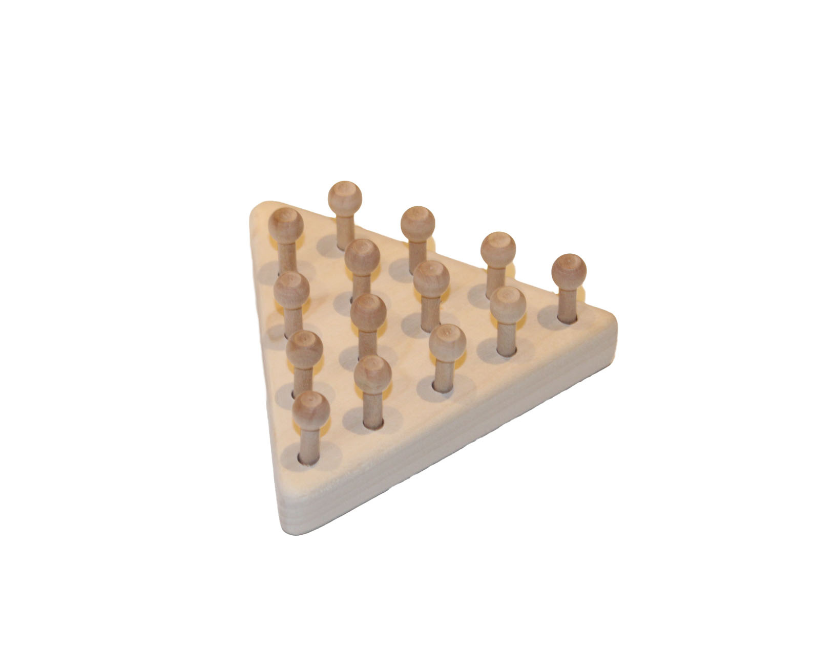 Triangle Peg Puzzle by Popular Poplar Toys - Log House Craft Gallery
