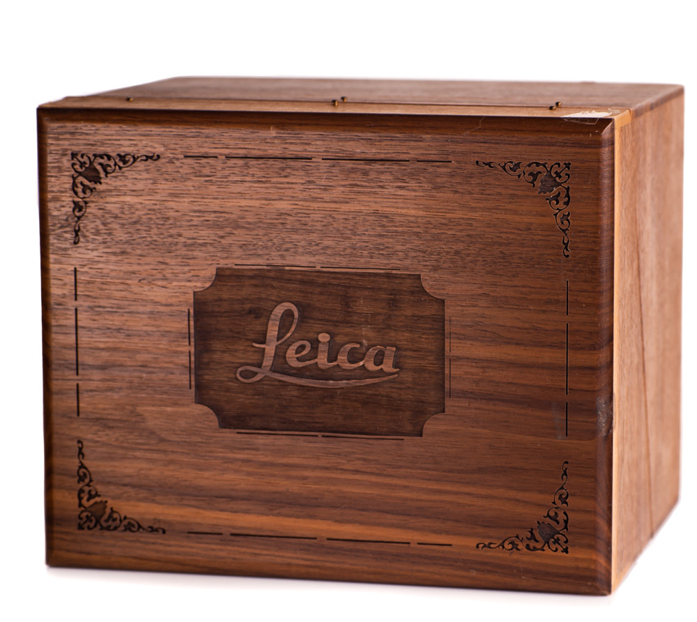 Vintage Leica Carved Walnut Wood Presentation Box - Acme Camera Co.