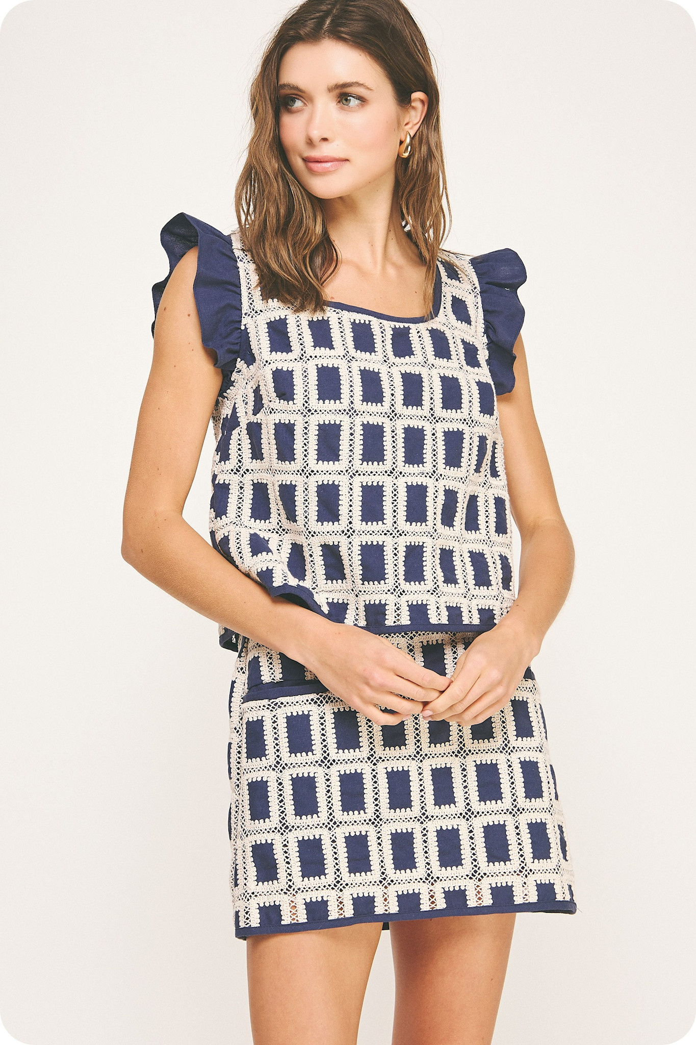 Ava Patchwork Top - Tulips in Little Rock