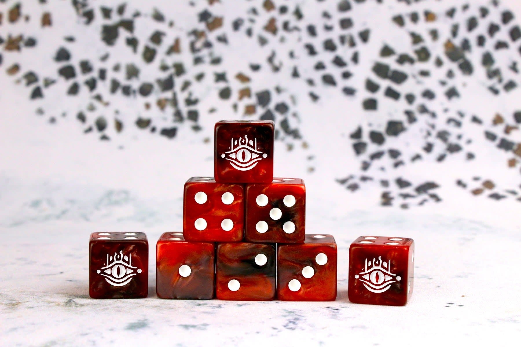 Baron of Dice Evil Eye Square 16mm Dice - (25 Dice) - Au Royaume Des Titans