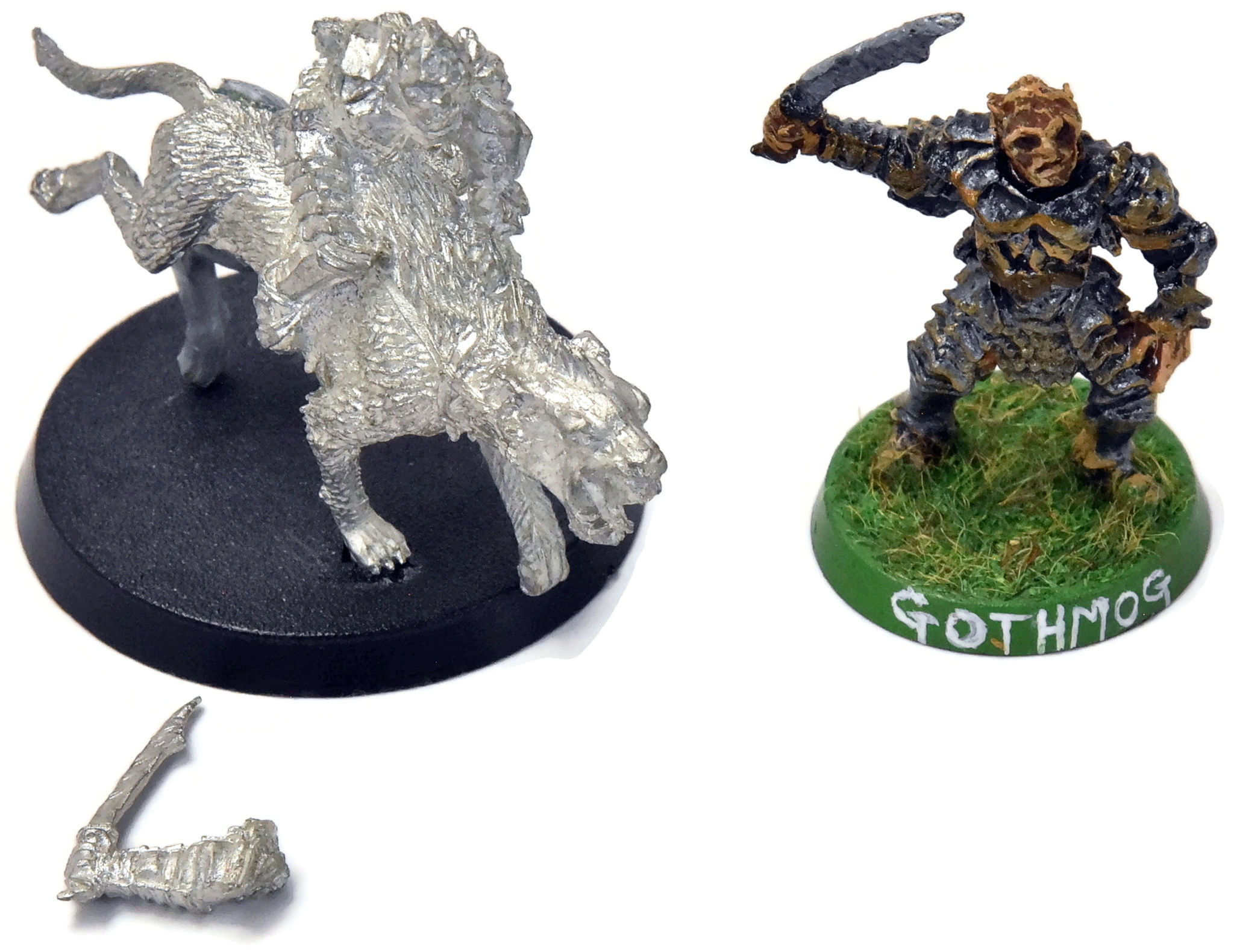Games Workshop MIDDLE EARTH 2 Gothmog on Foot and Mounted #1 METAL LOTR ...