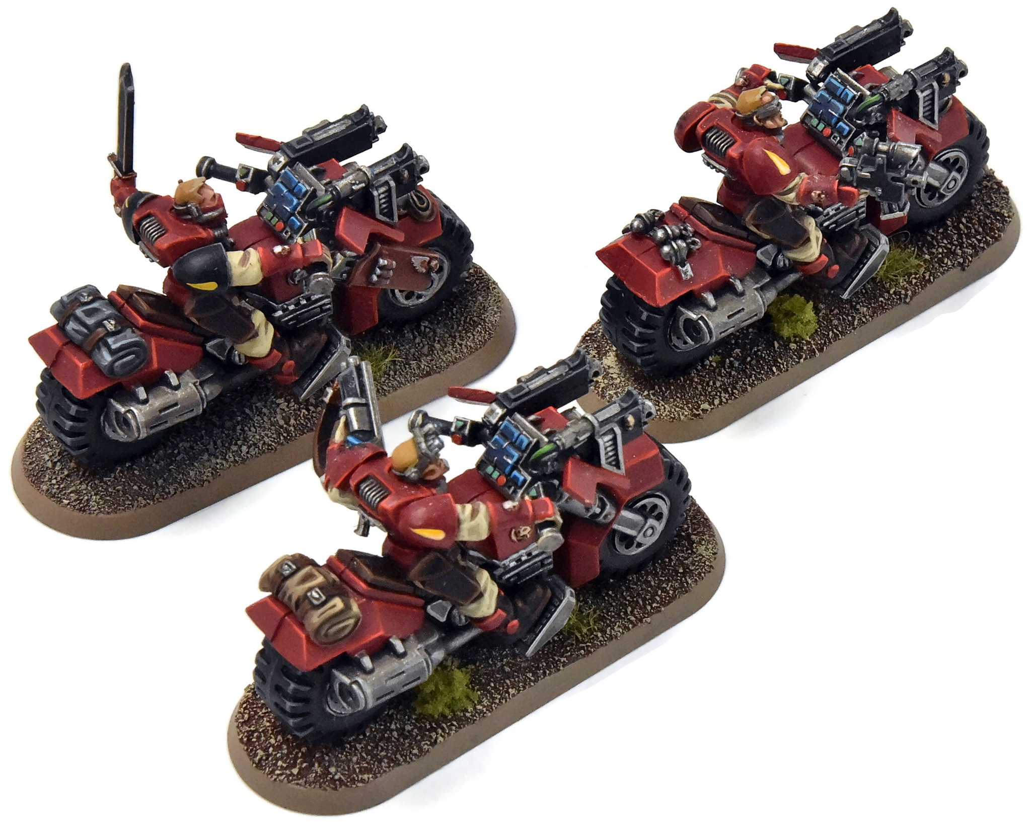 Games Workshop BLOOD ANGELS 3 Scouts Bike #2 PRO PAINTED Warhammer 40K ...