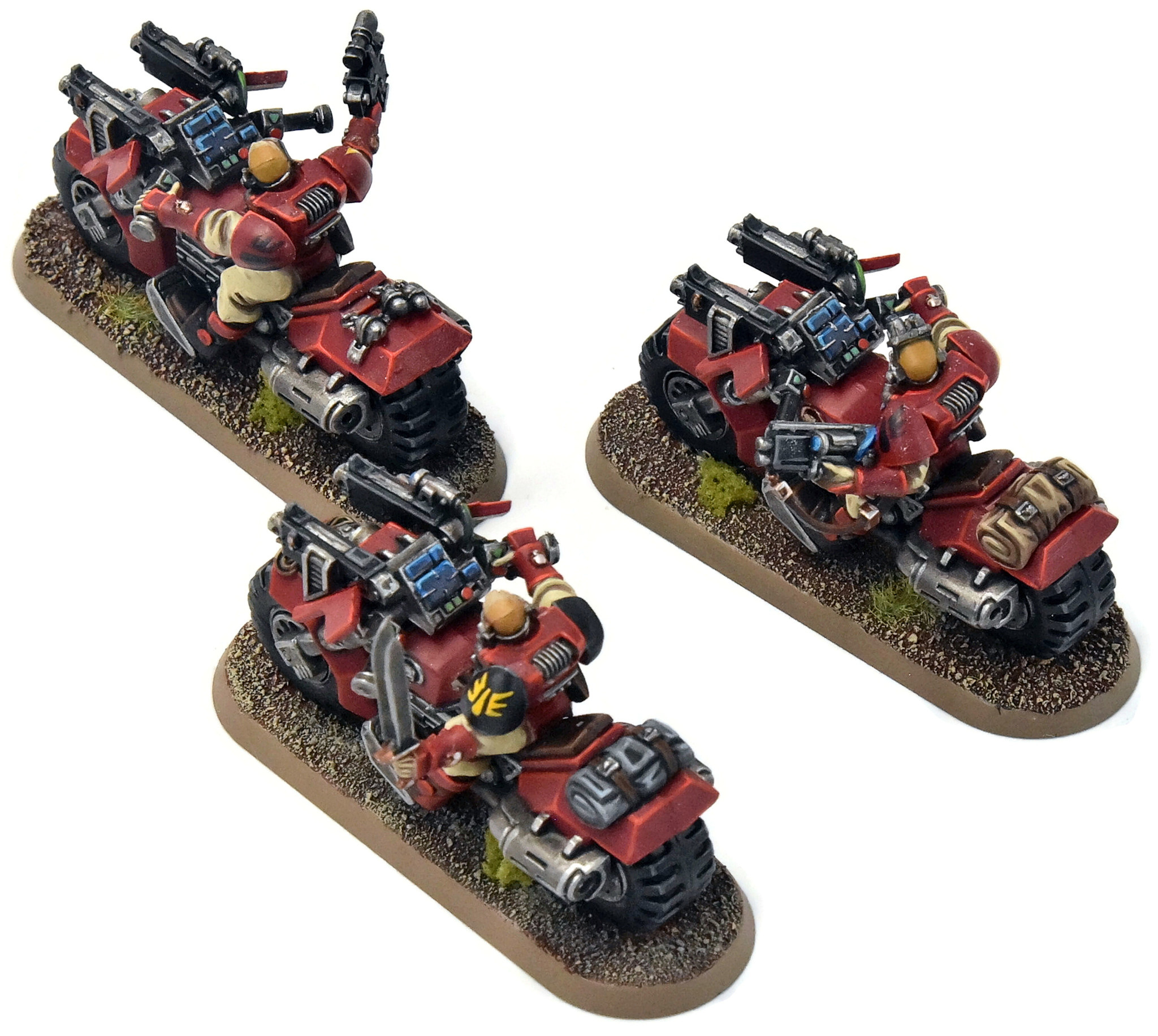 Games Workshop BLOOD ANGELS 3 Scouts Bike #2 PRO PAINTED Warhammer 40K ...