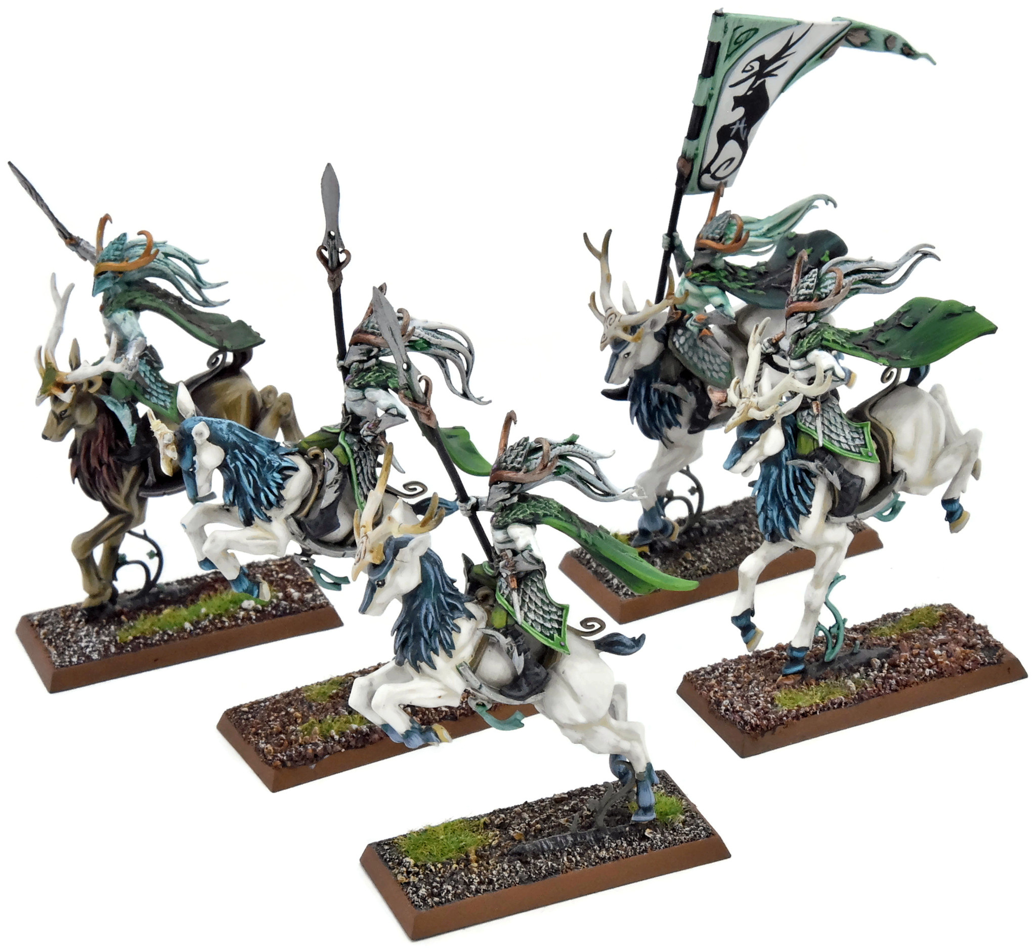 Games Workshop WOOD ELVES 5 Wild riders #2 PRO PAINTED Old WOrld - Au ...