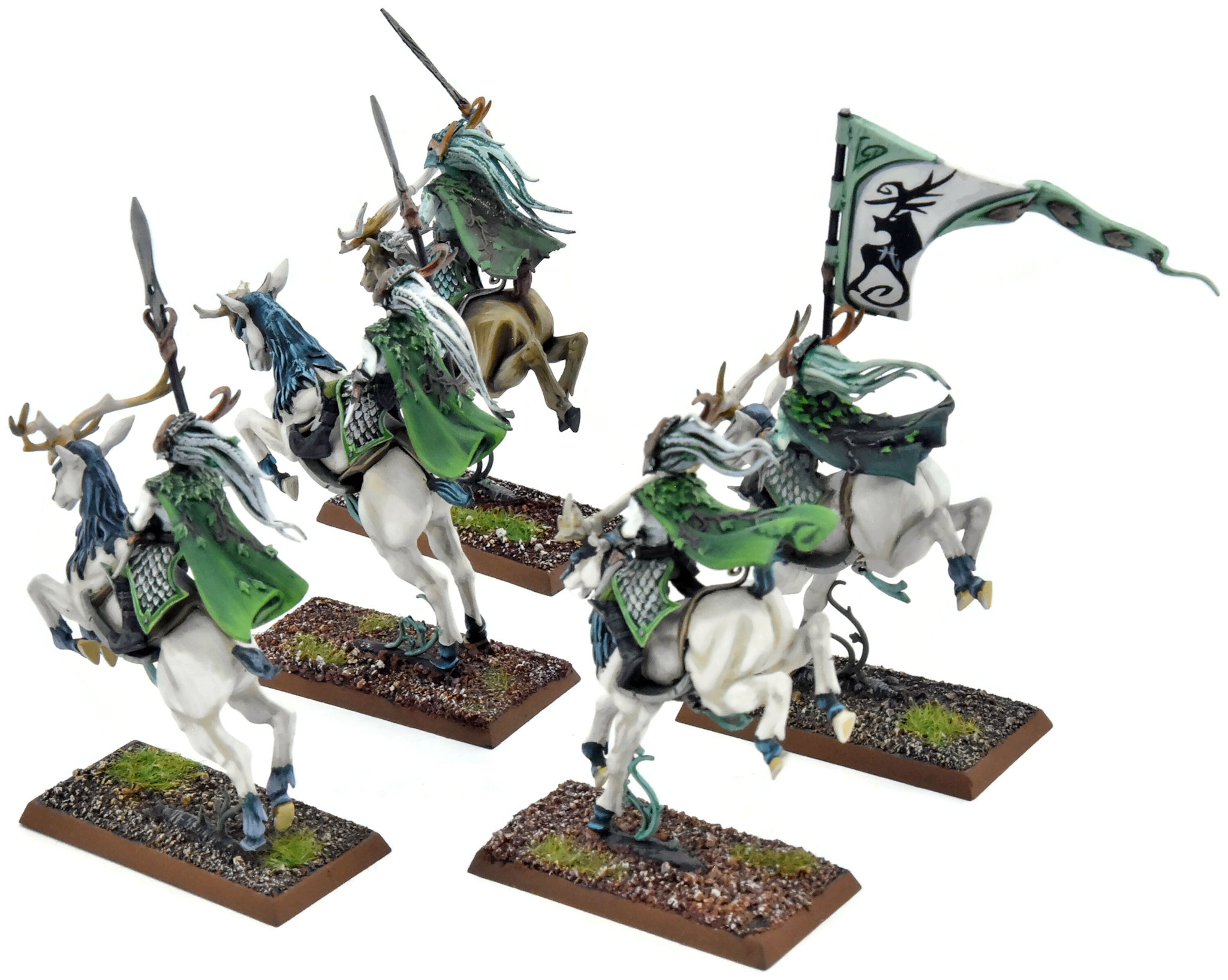Games Workshop WOOD ELVES 5 Wild riders #2 PRO PAINTED Old WOrld - Au ...