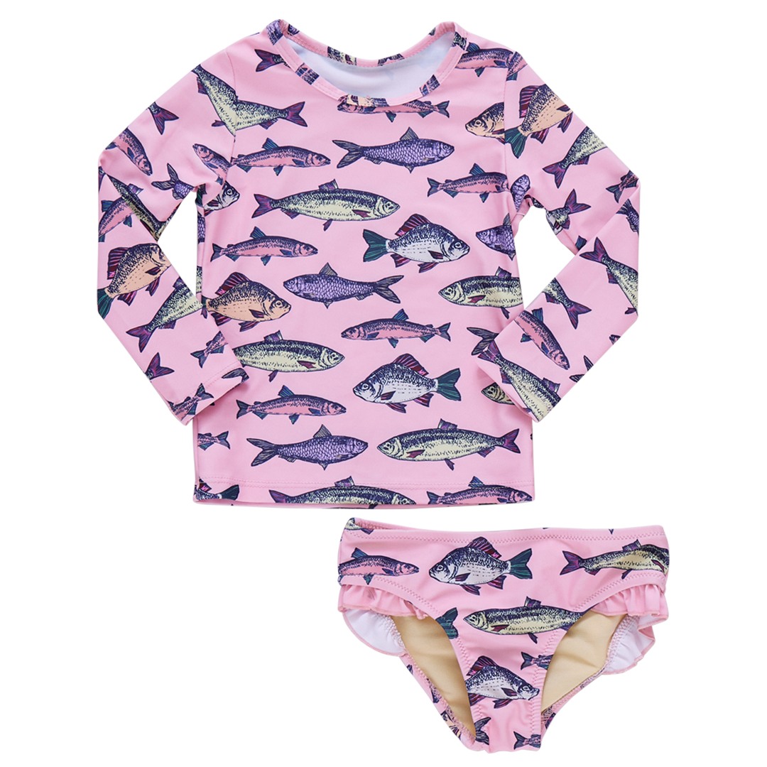 Pink Chicken girls rash guard set - From Marfa