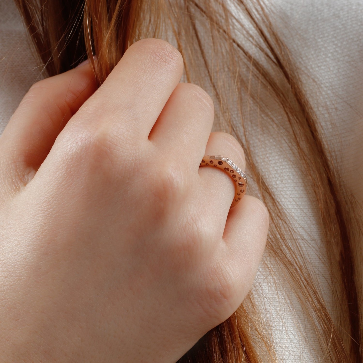 Oculus Yellow Gold Bar Stack Ring - Element 79 Contemporary Jewelry