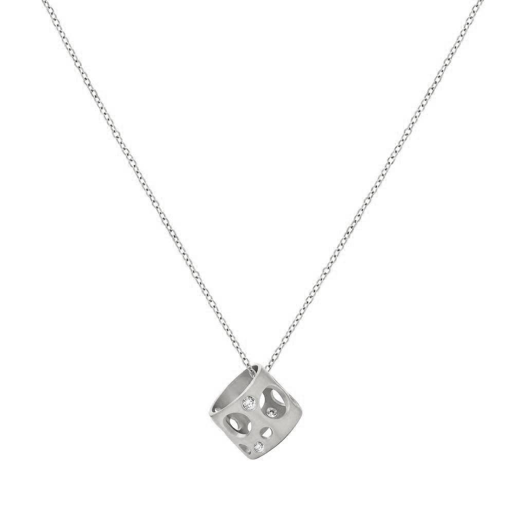 Small White Gold Holly Pendant - Element 79 Contemporary Jewelry