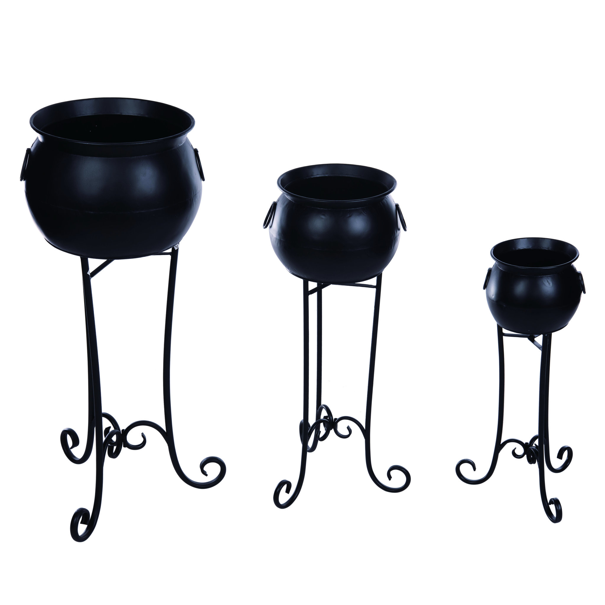 Metal Cauldron Container w/Legs S/3 - House of Boo