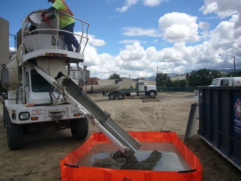 PVC Concrete Washout, SZ. 8' x 10' x 12" H - Silt Management Supplies, LLC.