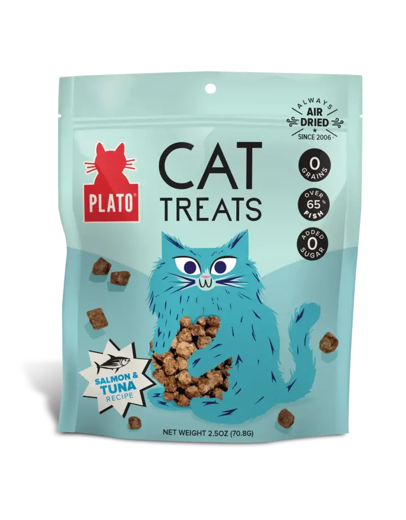 Plato Cat Treats Air Dried Tuna and Salmon 2.5 oz - Tabby & Jack's Pet ...