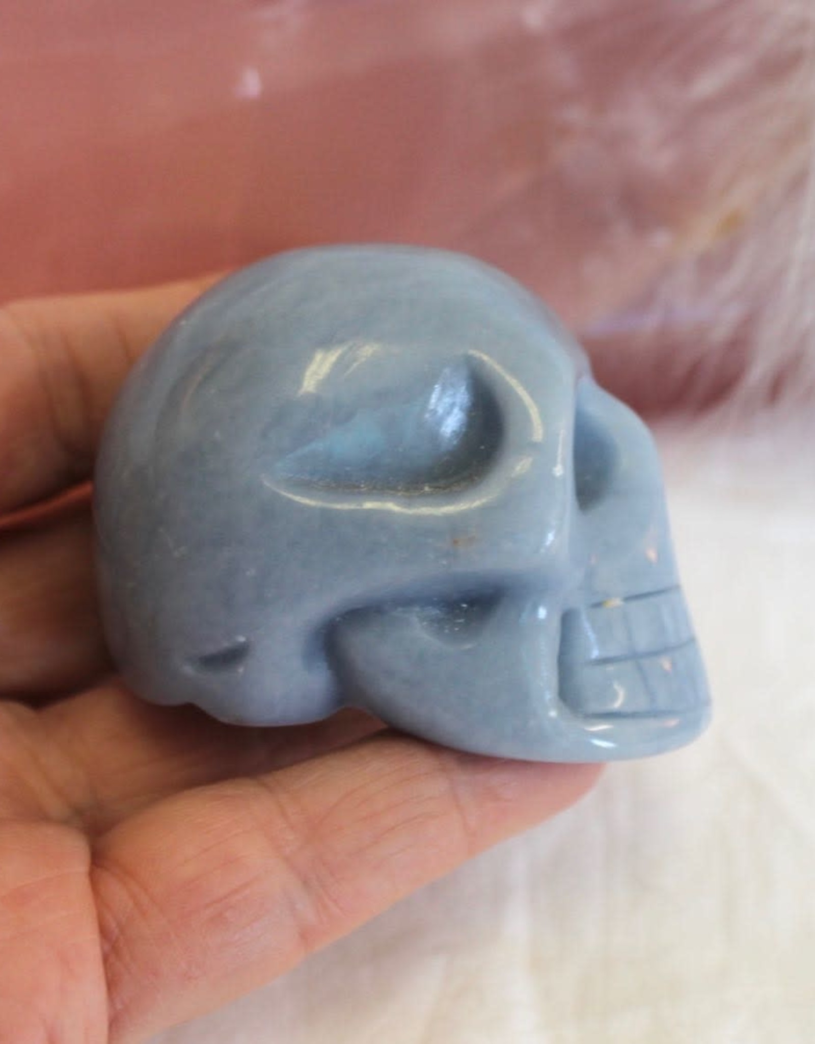 Angelite Skull ~ Peru - Soul Food Crystals