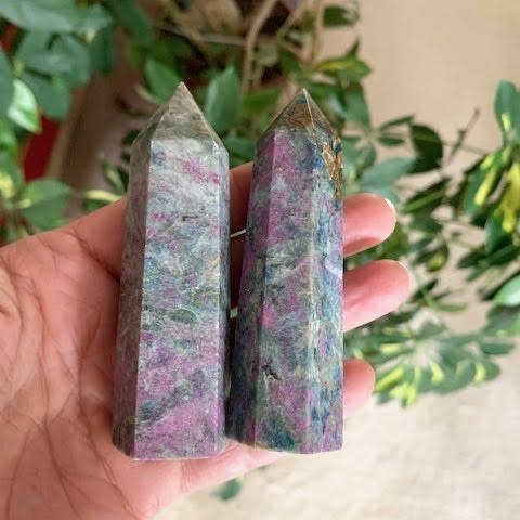 Ruby with Apatite Generators for blissful inner peace - Soul Food Crystals