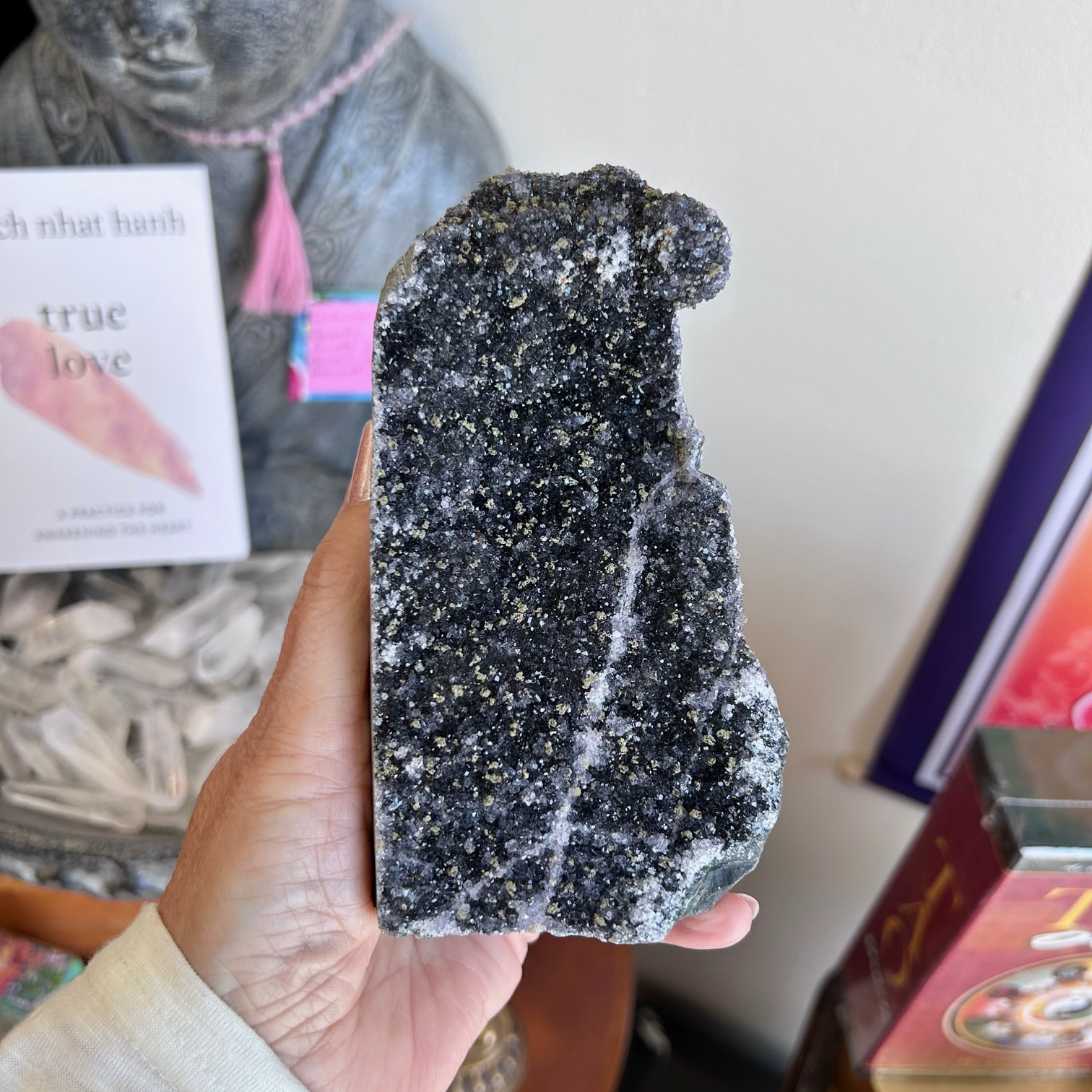 Black Amethyst Clusters for spiritual connection - Soul Food Crystals