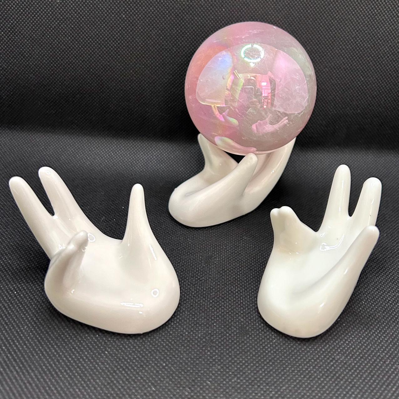 Ceramic Hands Sphere Holders - Soul Food Crystals