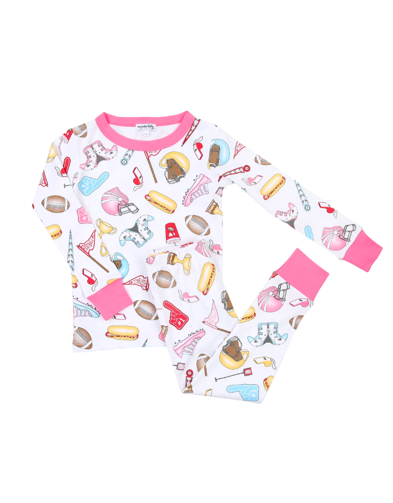 Pink Friday Night Lights Long Pajamas - Mini Macarons Boutique