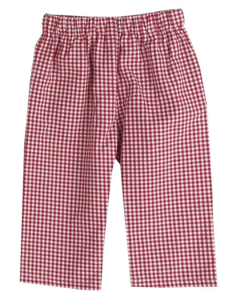 Red Check Pants - Mini Macarons Boutique