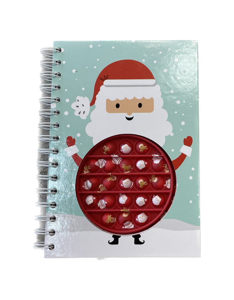 Holiday Pop Popper Notebook w/ Santa Pattern - Mini Macarons Boutique