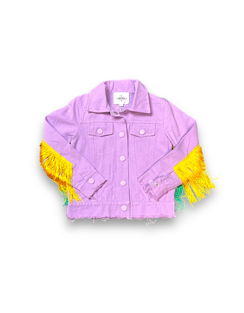 Purple Fringe Kid Jacket - Mini Macarons Boutique