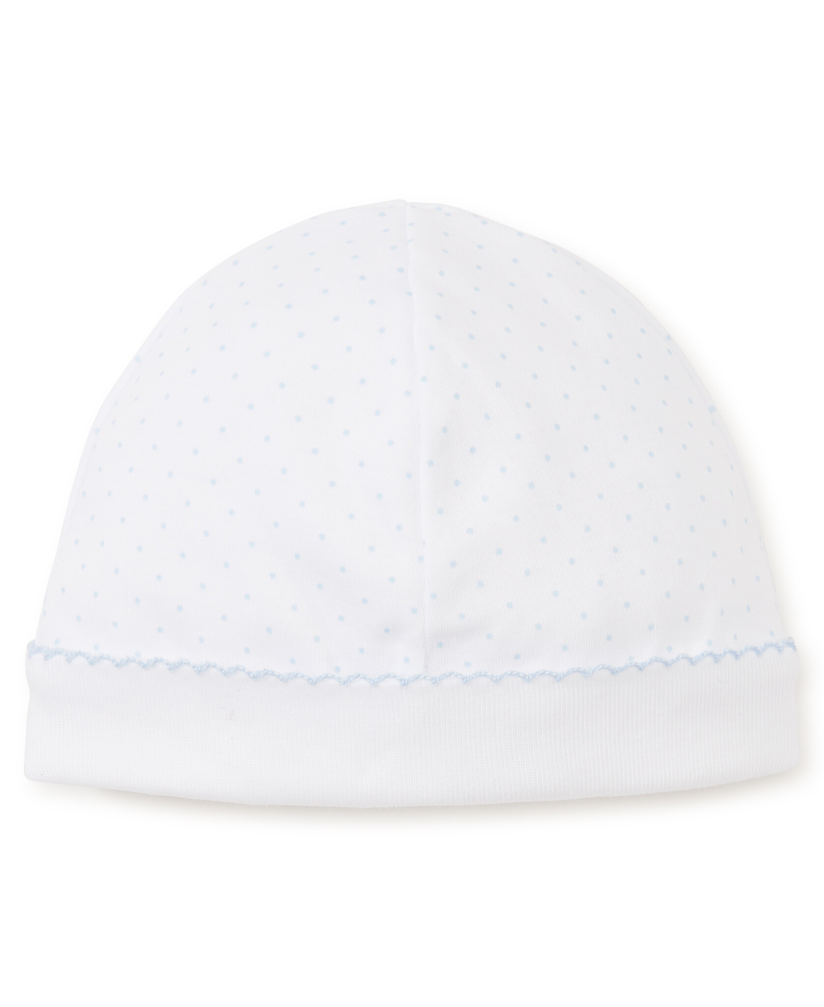 New Kissy Dots Print Hat, White/Lt Blue - Mini Macarons Boutique