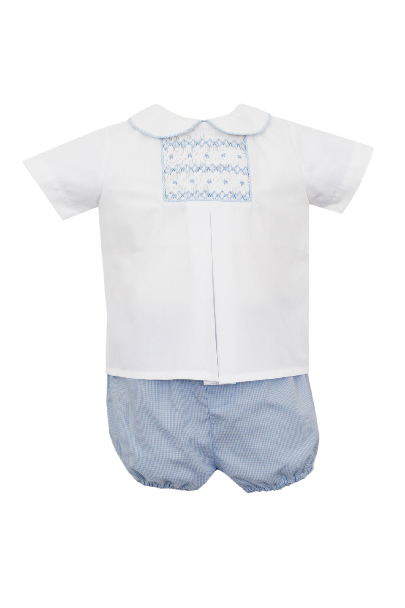 Matthew Light Blue Gingham Diaper Set - Mini Macarons Boutique