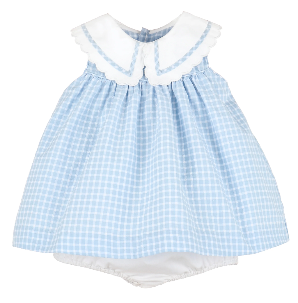 Blue Par Player Collar Dress - Mini Macarons Boutique