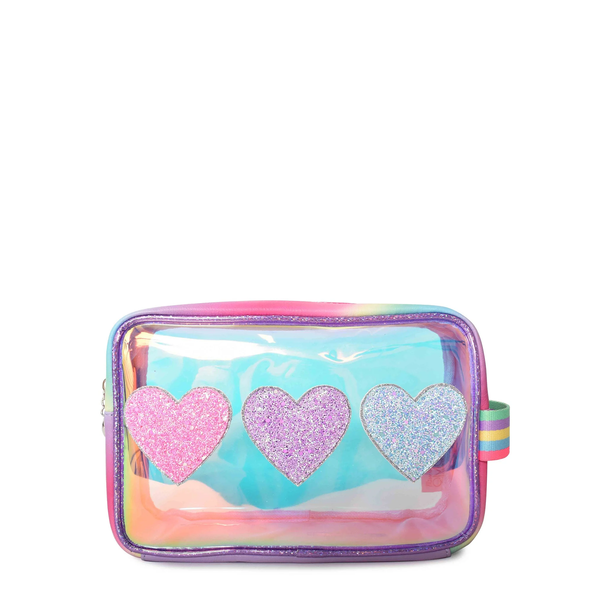 Orchid Hearts Rainbow Clear Pouch - Mini Macarons Boutique