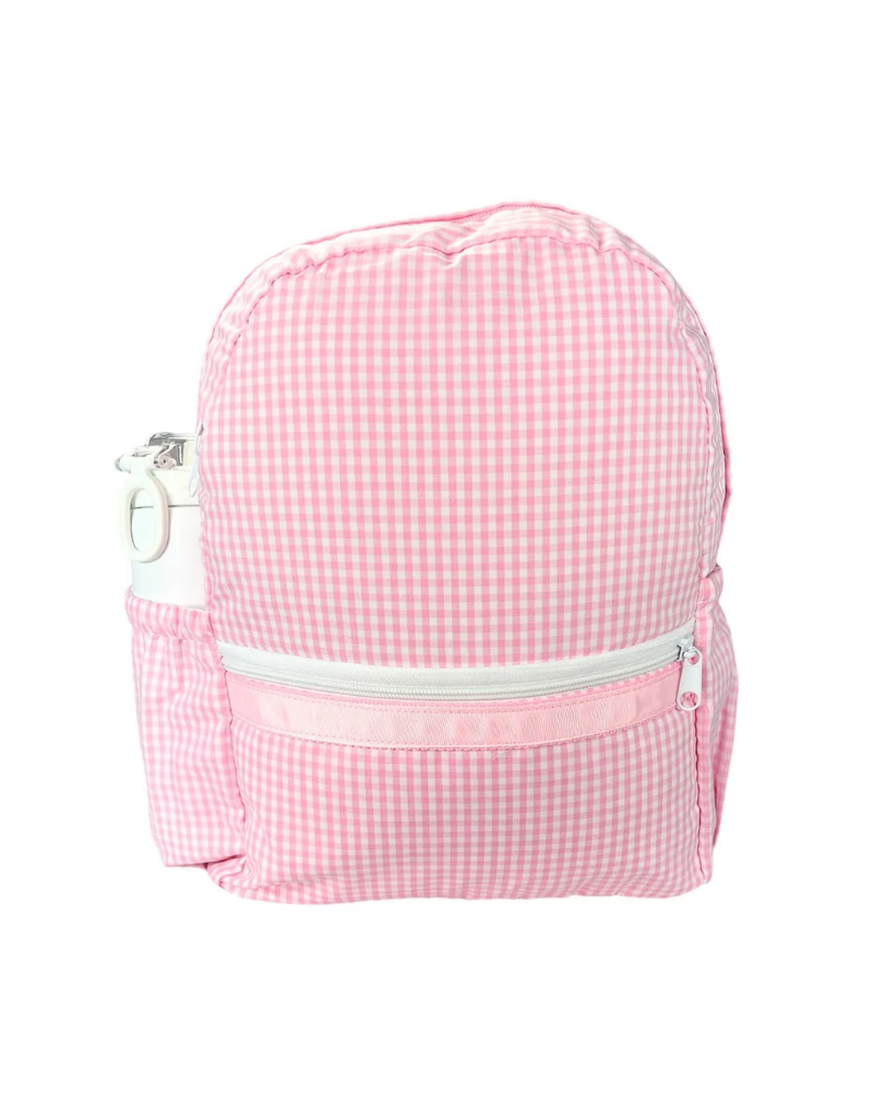 Pink Gingham Medium Backpack w/ Pocket - Mini Macarons Boutique