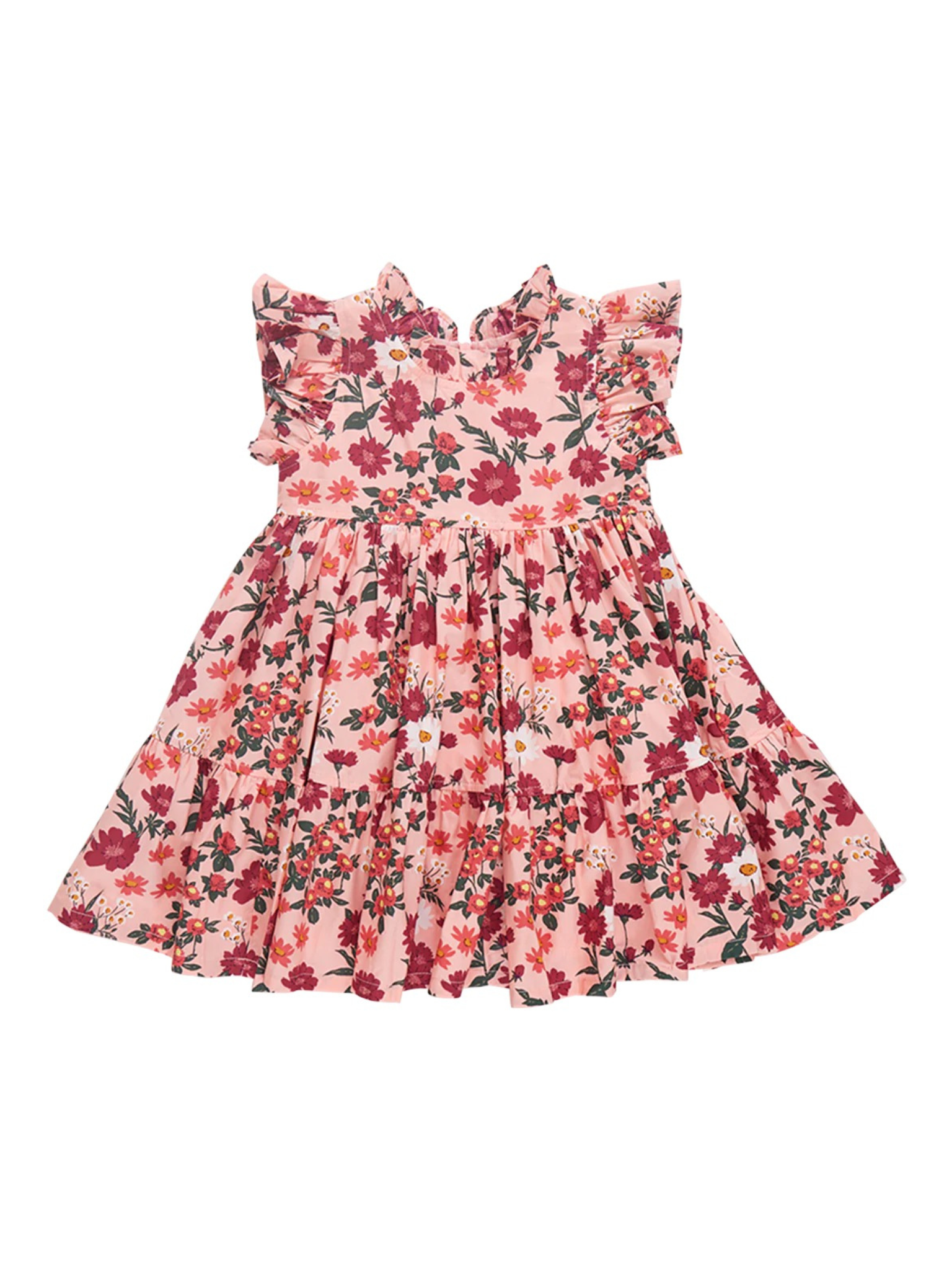 Jennifer Dress - Pink Daisy Floral - Mini Macarons Boutique