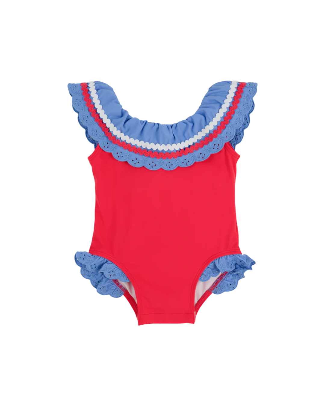 Sandy Lane Swimsuit, Richmond Red/Barbados Blue - Mini Macarons Boutique