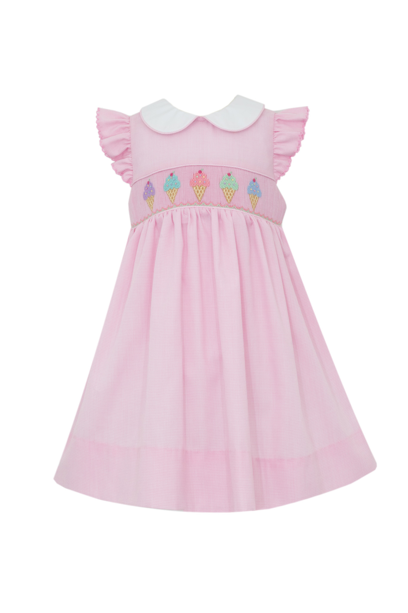 Petit Bebe Pink Microcheck Sundress, Ice Cream Smock - Mini Macarons ...