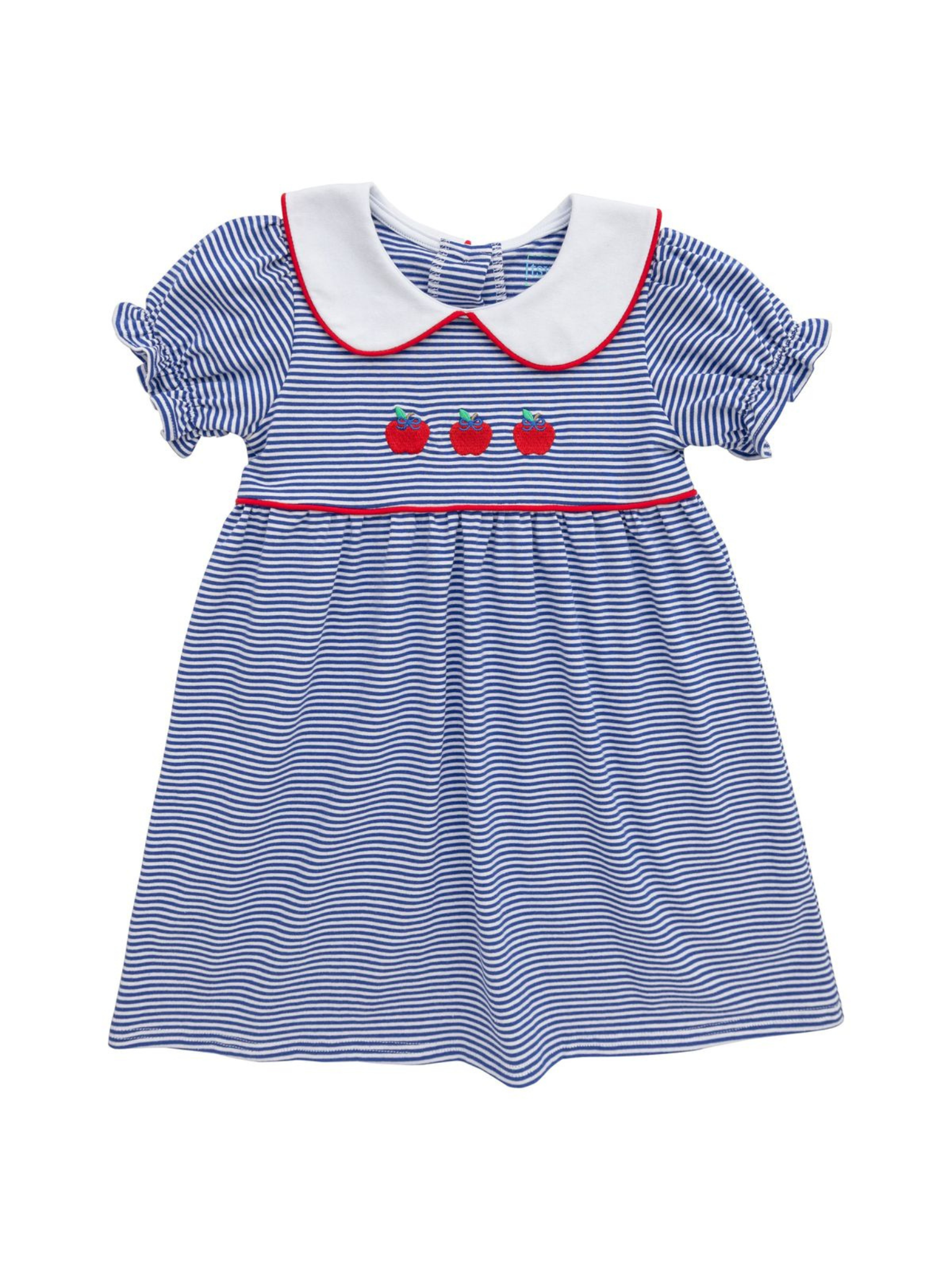 Itsy Bitsy Royal Blue Stripe Apple Dress - Mini Macarons Boutique