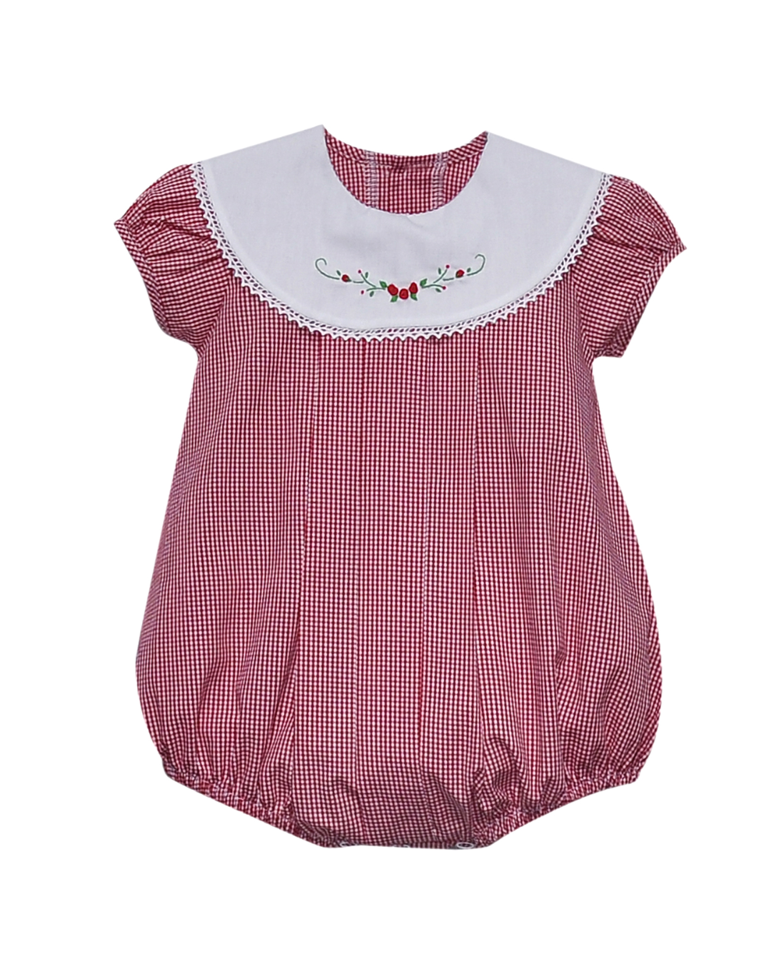 Red Gingham Flower Bailey Bubble - Mini Macarons Boutique