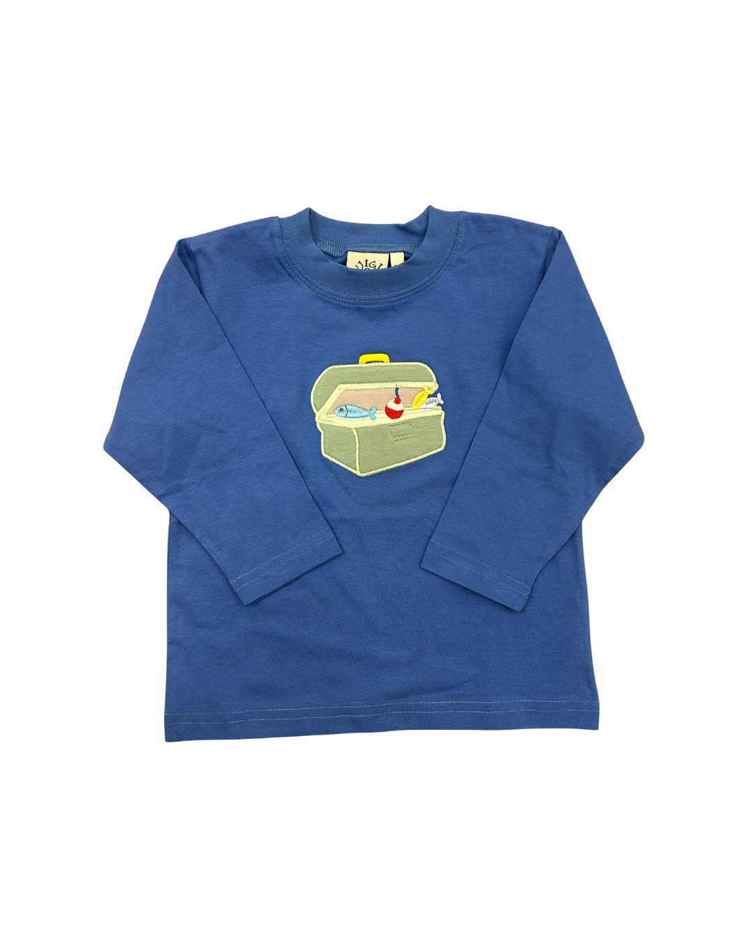 Blue LS Shirt with Tackle Box and Lures - Mini Macarons Boutique