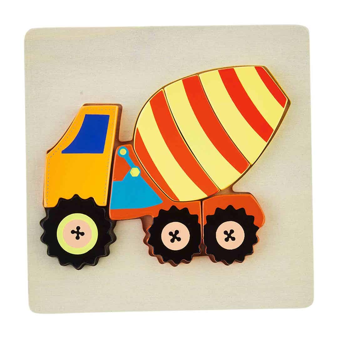 Mudpie Wood Construction Vehicle Puzzle - Theophilus