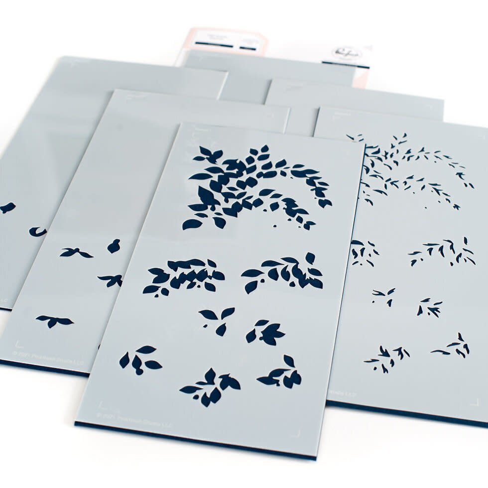 PinkFresh Studios Fuschias Washi layering stencil - Creative Escape