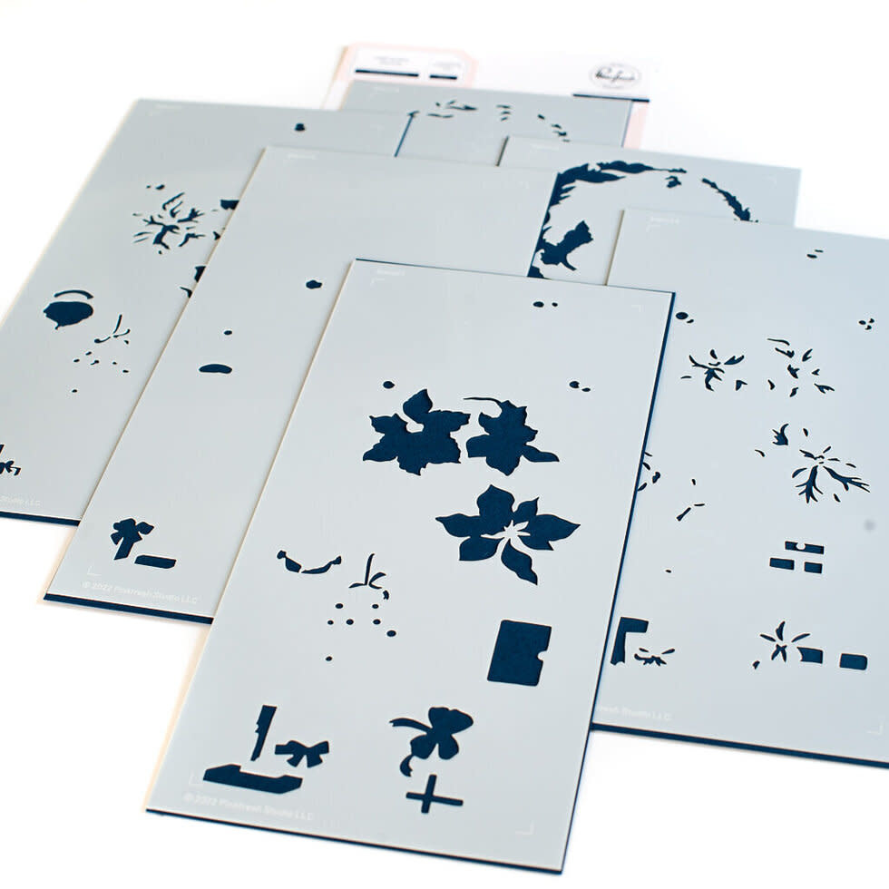 PinkFresh Studios Holiday Elements Stencil - Creative Escape