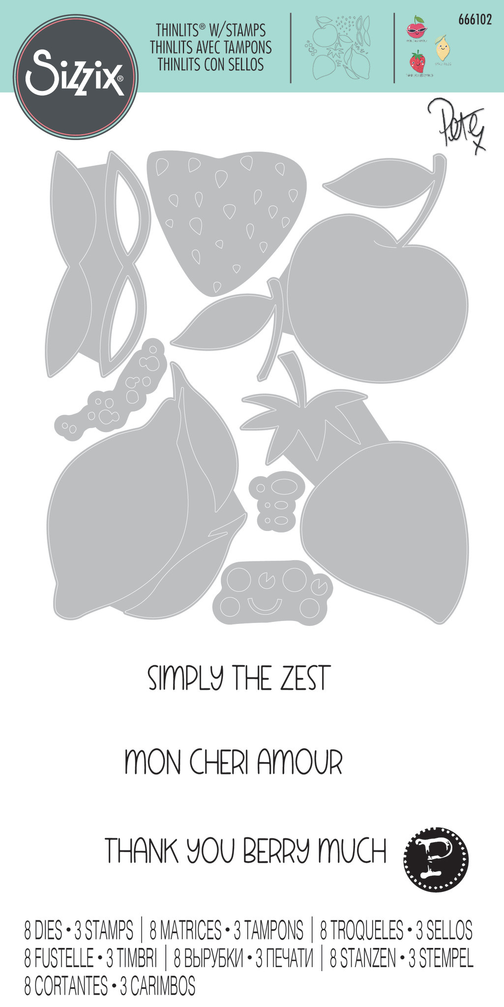 Fruity Friends #1 Thinlits w/ Stamps - Creative Escape