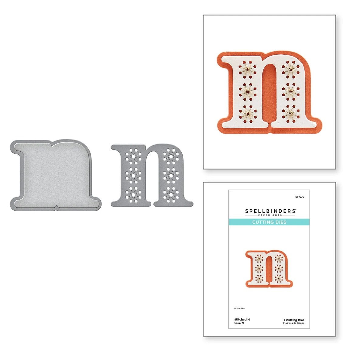 spellbinders Stitched Letter Die: N - Creative Escape