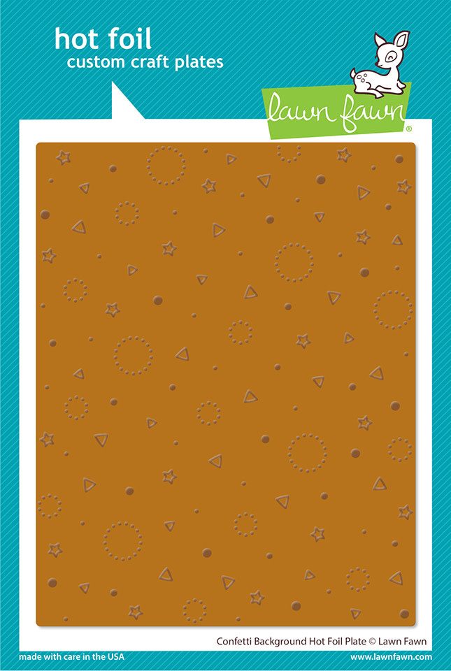 Lawn Fawn confetti background hot foil plate - Creative Escape
