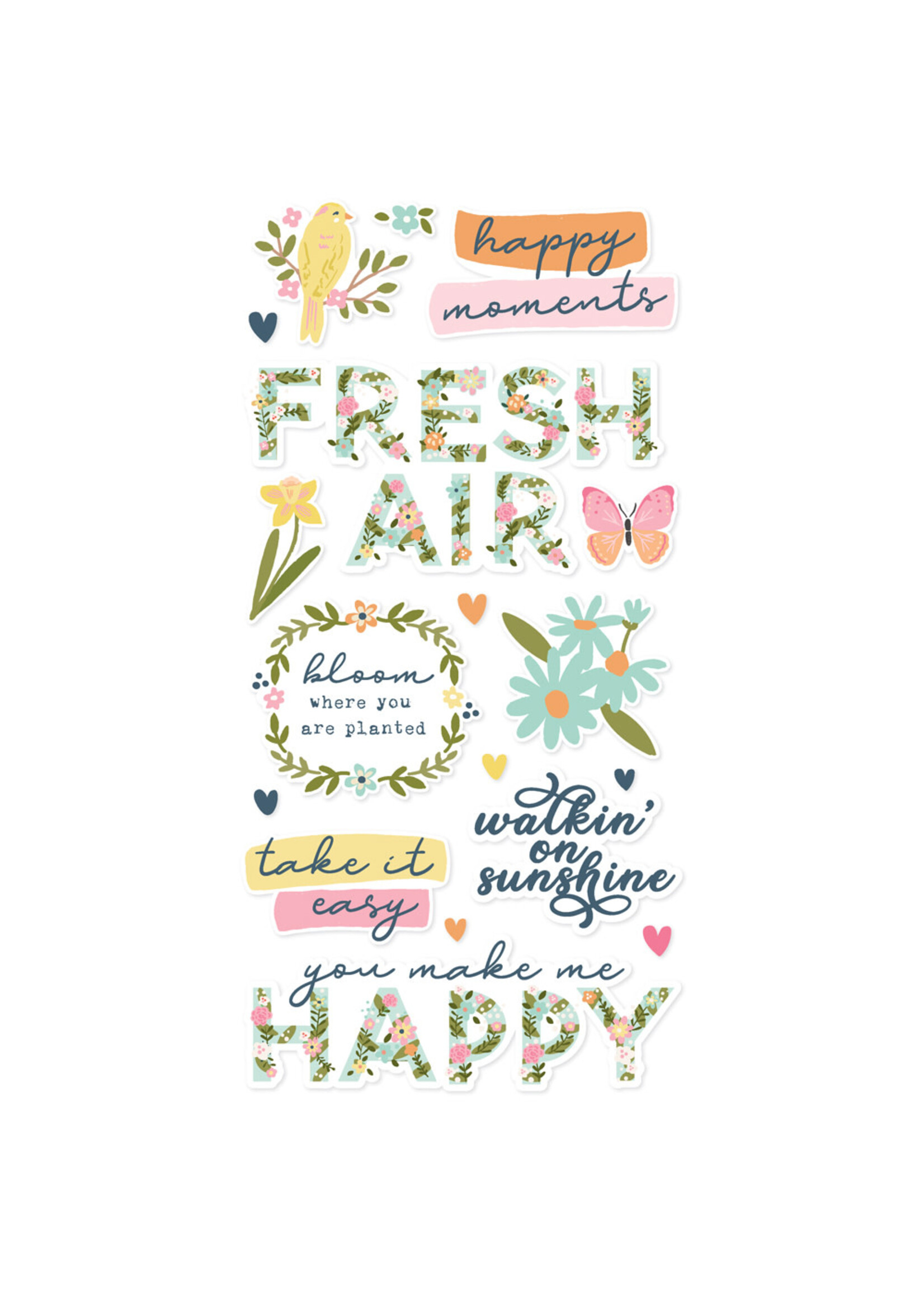 Simple Stories Fresh Air - Foam Stickers - Creative Escape