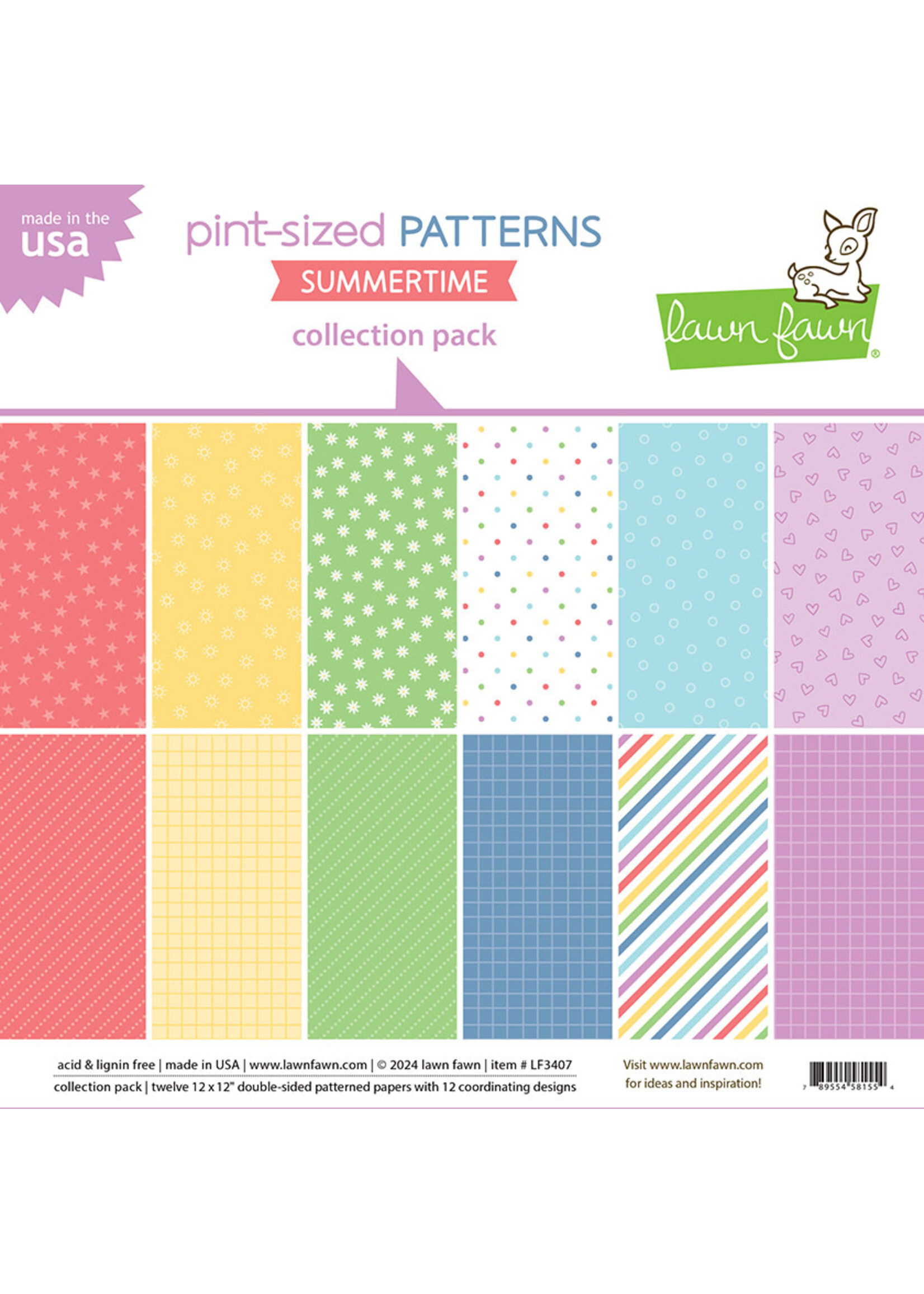 Lawn Fawn pint-sized patterns summertime collection pack - Creative Escape
