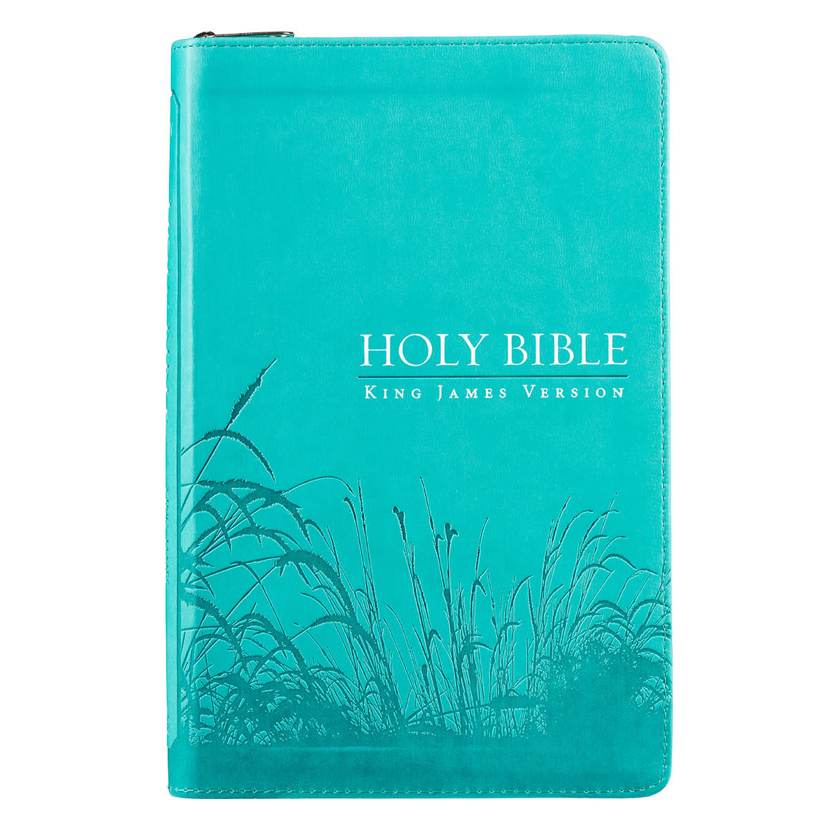 Turquoise Faux Leather Zippered KJV Deluxe Gift Bible with Thumb Index ...
