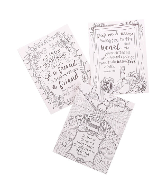 Proverbs in Color Coloring Cards - 天道北美網路書房 U.S. Tien Dao Books